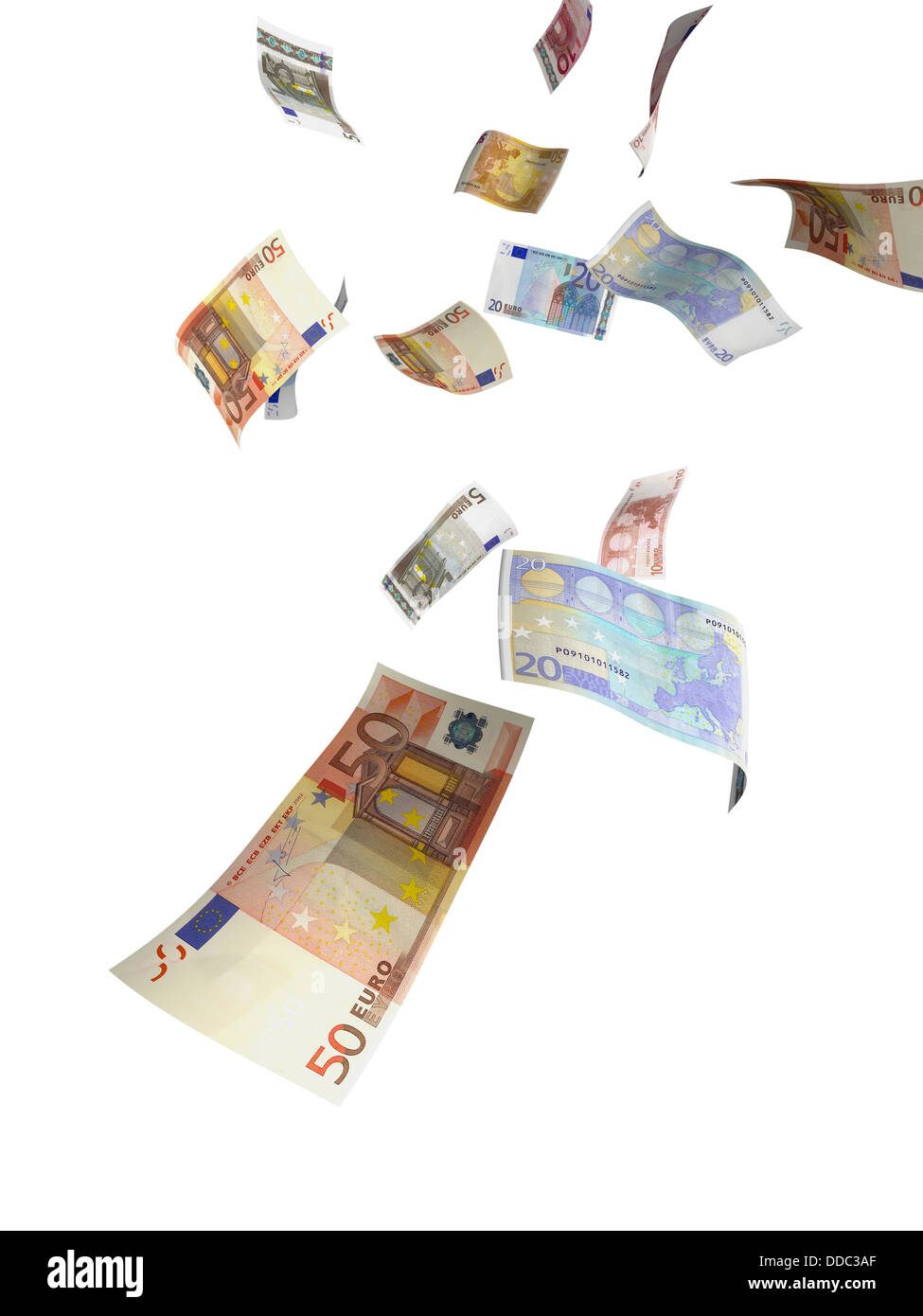 Money Rain Euro money rain Stock Photo - Alamy