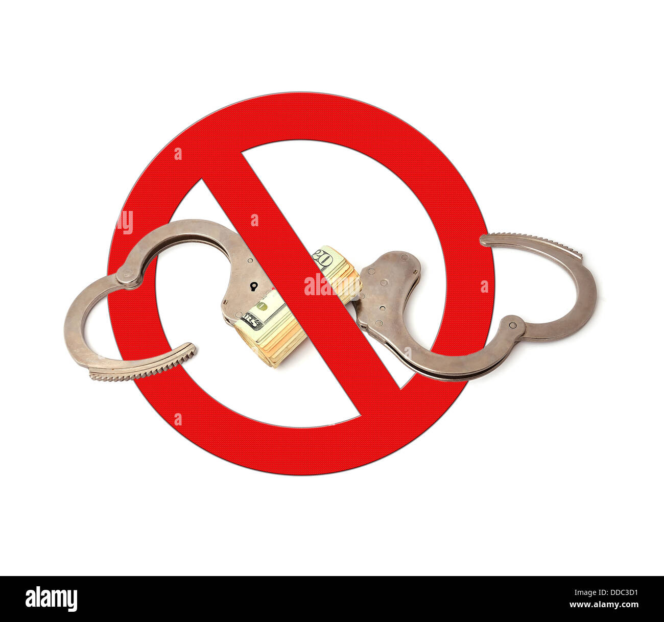 Handcuffs stop sign prohibition arrest red no forbidden prohibition ...