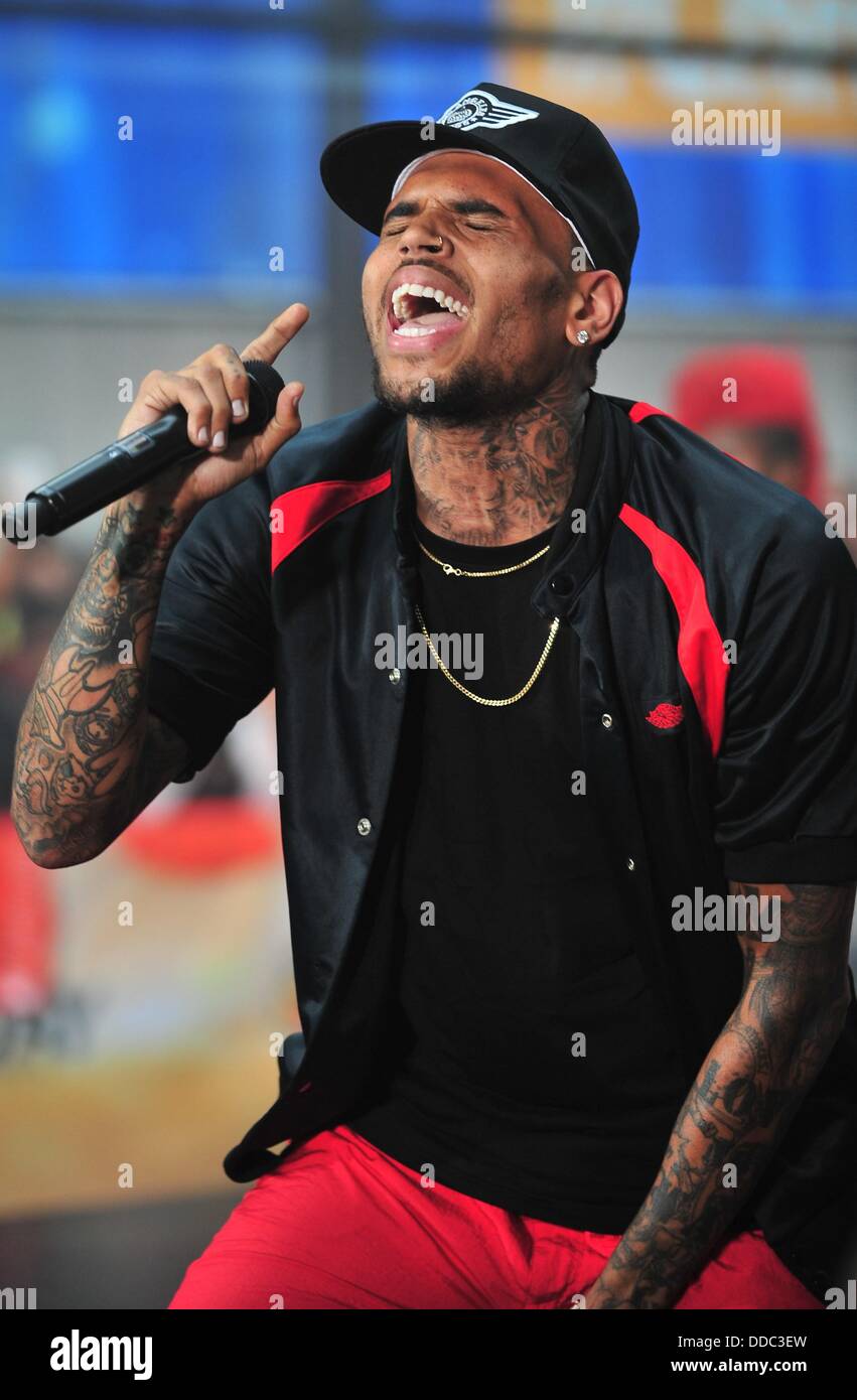 New York, NY. 30th Aug, 2013. Chris Brown on stage for NBC Today Show ...