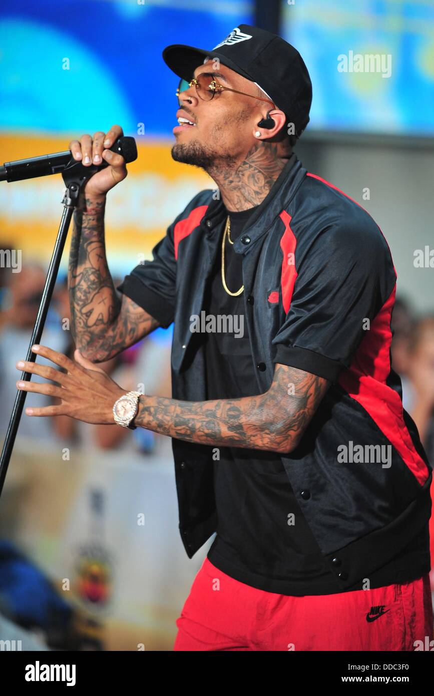 New York, NY. 30th Aug, 2013. Chris Brown on stage for NBC Today Show ...