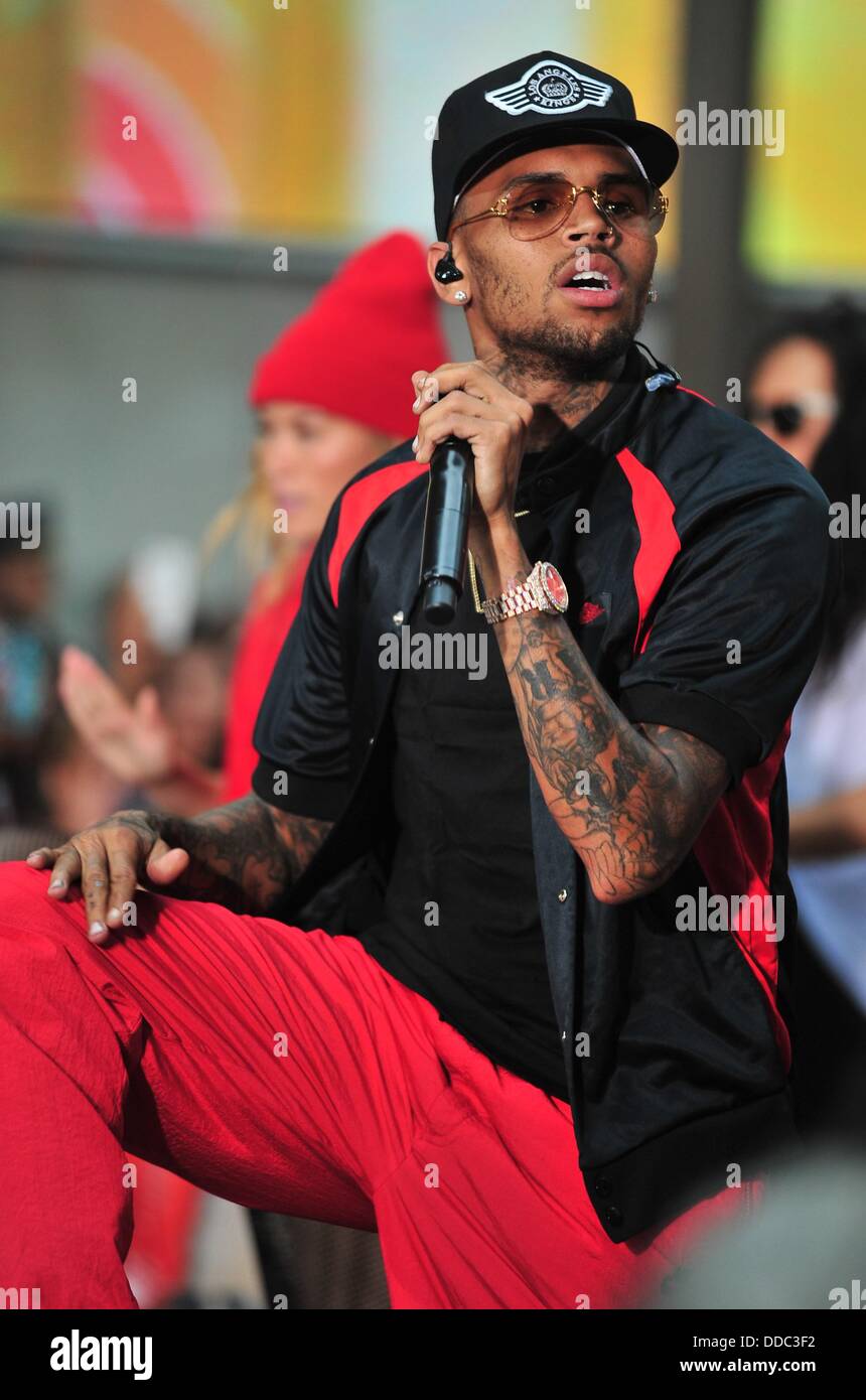New York, NY. 30th Aug, 2013. Chris Brown on stage for NBC Today Show ...