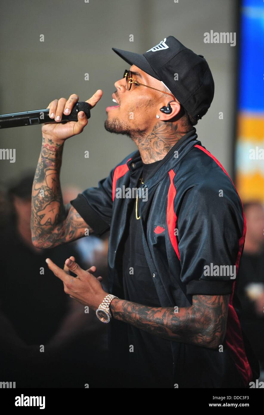 New York, NY. 30th Aug, 2013. Chris Brown on stage for NBC Today Show ...