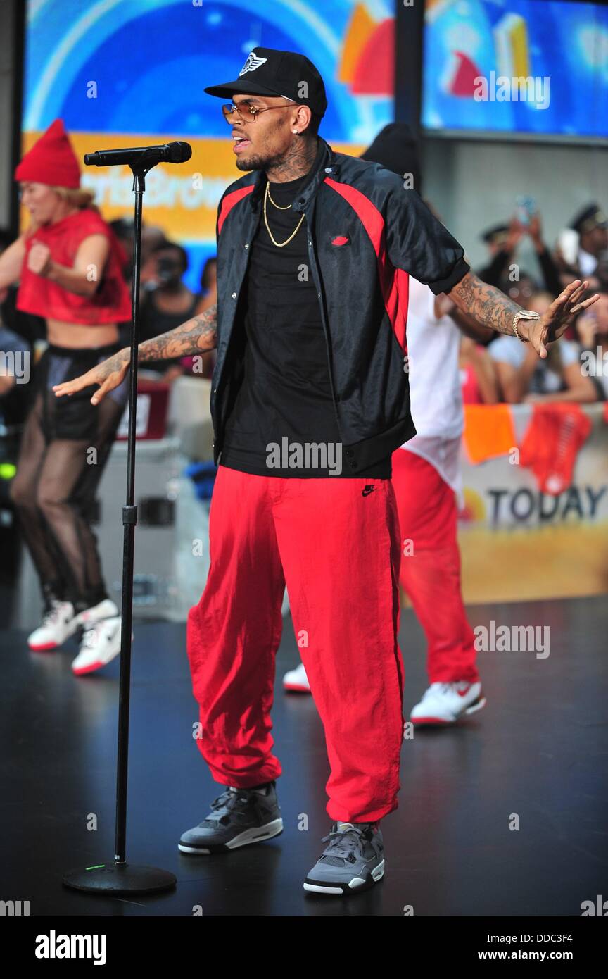 New York, NY. 30th Aug, 2013. Chris Brown on stage for NBC Today Show ...