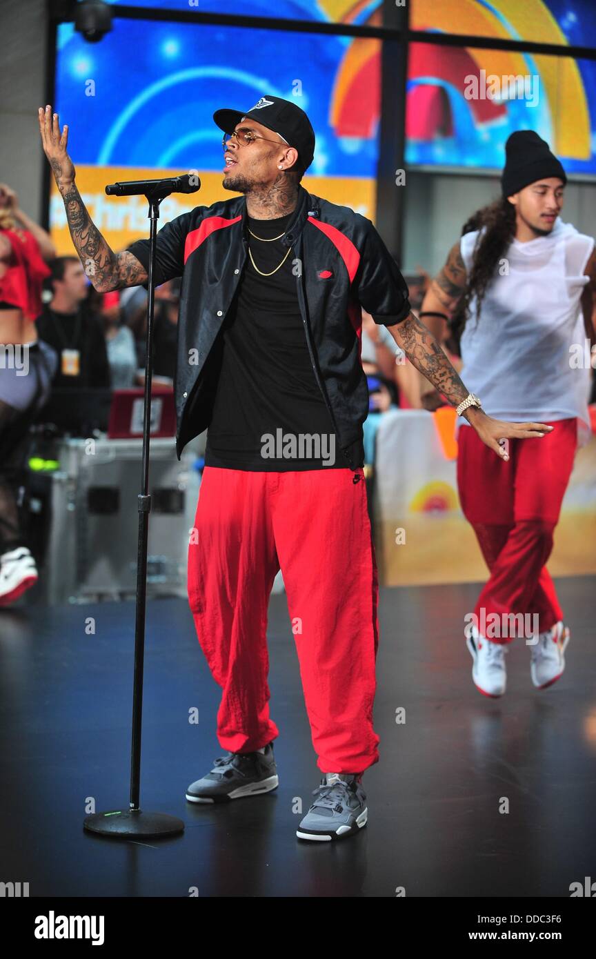 New York, NY. 30th Aug, 2013. Chris Brown on stage for NBC Today Show ...
