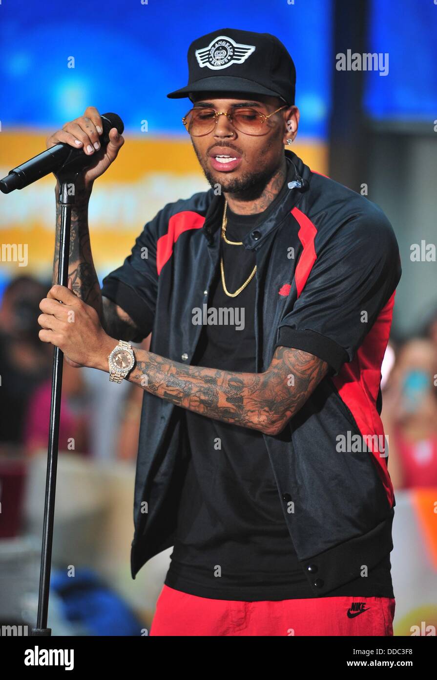 New York, NY. 30th Aug, 2013. Chris Brown on stage for NBC Today Show ...