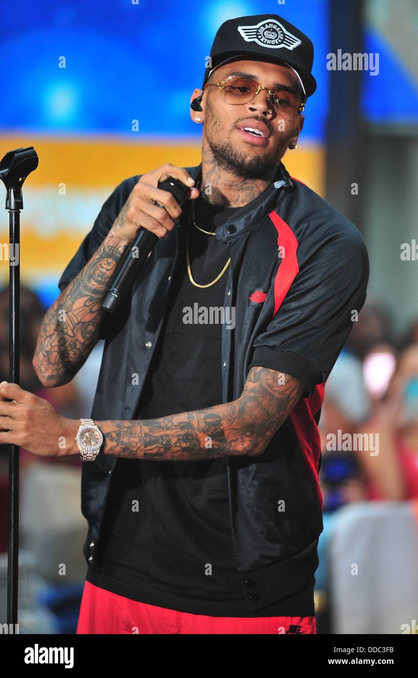 New York, NY. 30th Aug, 2013. Chris Brown on stage for NBC Today Show ...