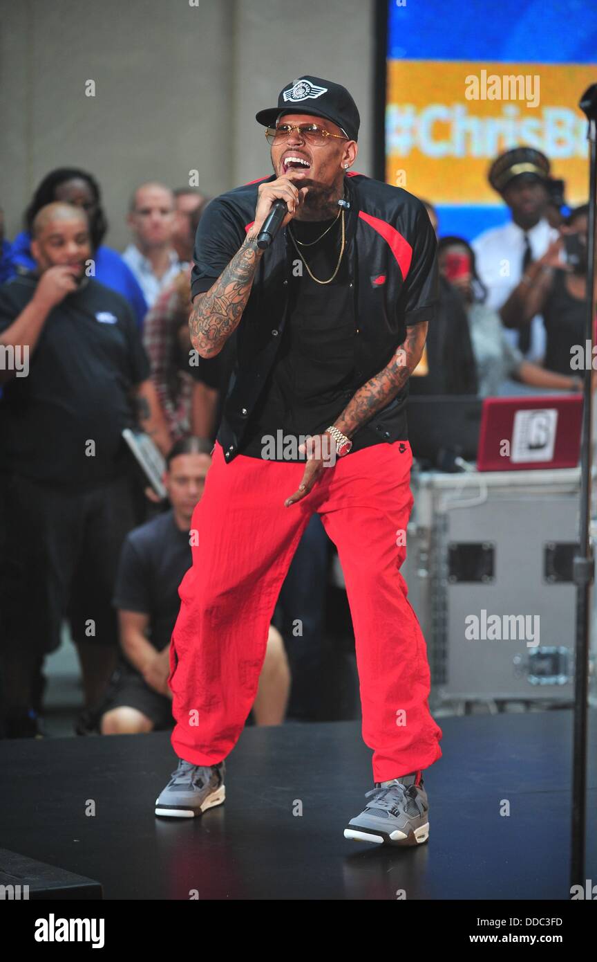 New York, NY. 30th Aug, 2013. Chris Brown on stage for NBC Today Show ...