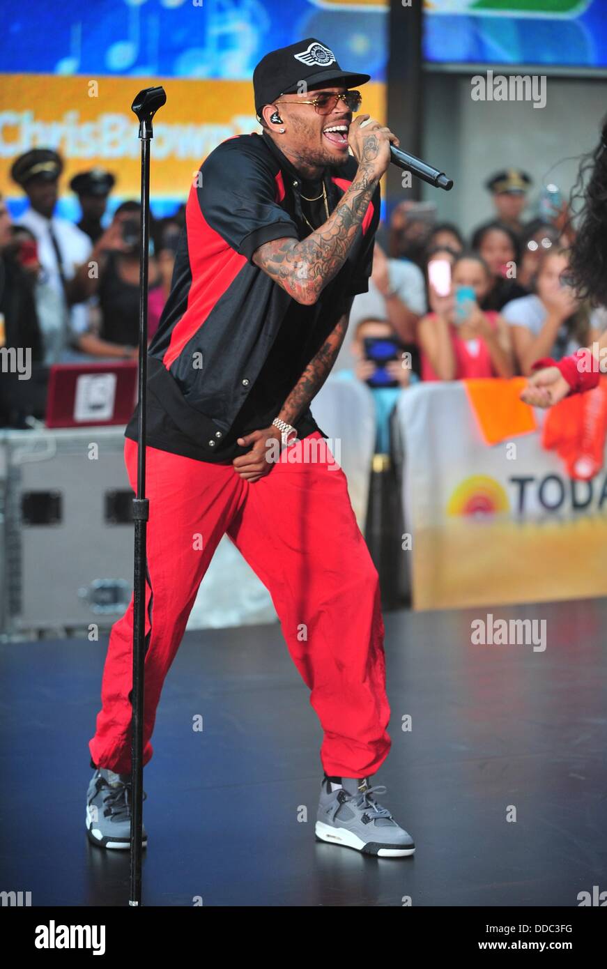 New York, NY. 30th Aug, 2013. Chris Brown on stage for NBC Today Show ...