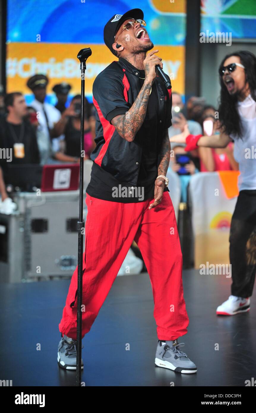 New York, NY. 30th Aug, 2013. Chris Brown on stage for NBC Today Show ...
