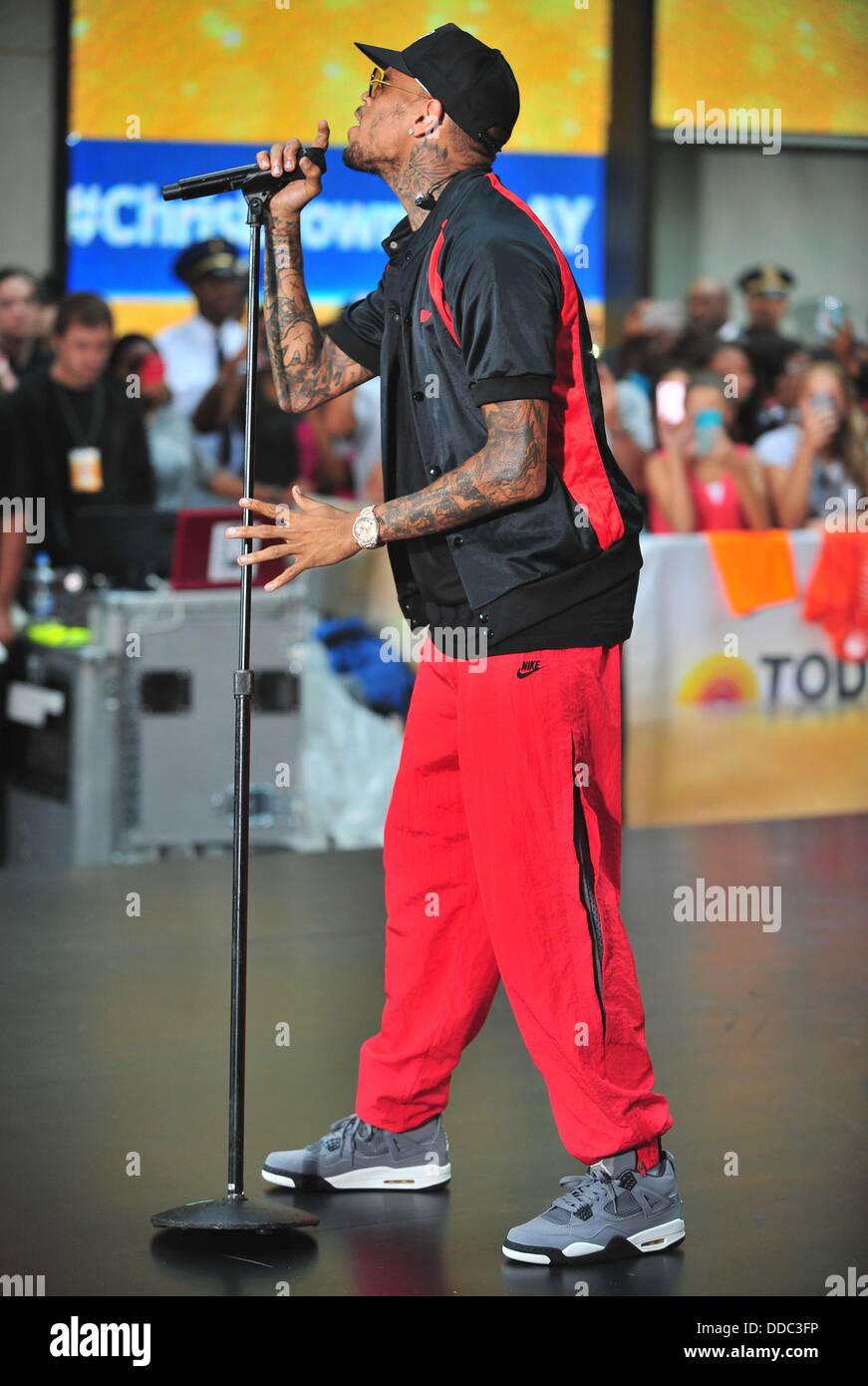 New York, NY. 30th Aug, 2013. Chris Brown on stage for NBC Today Show ...