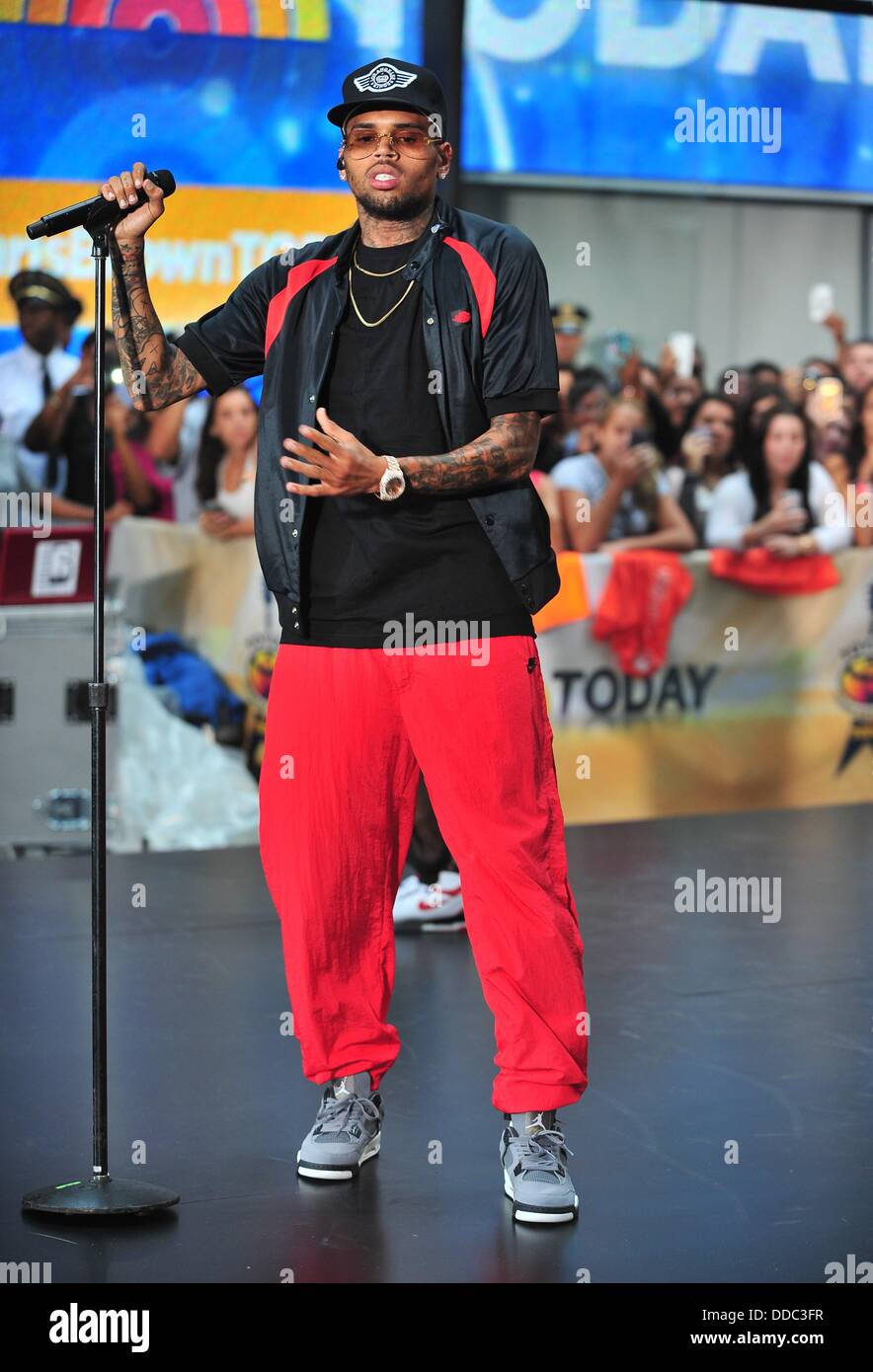 New York, NY. 30th Aug, 2013. Chris Brown on stage for NBC Today Show ...