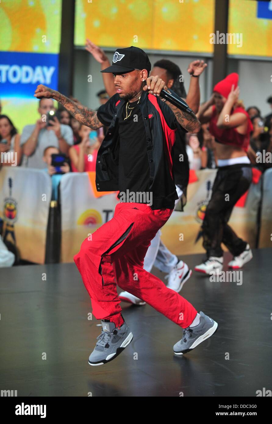 New York, NY. 30th Aug, 2013. Chris Brown on stage for NBC Today Show ...