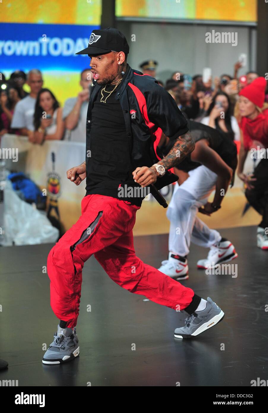 New York, NY. 30th Aug, 2013. Chris Brown on stage for NBC Today Show ...
