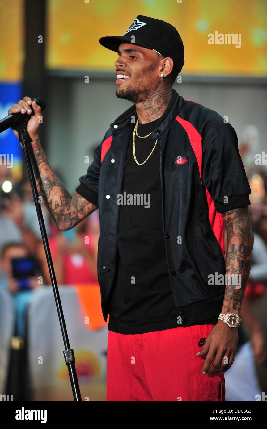 New York, NY. 30th Aug, 2013. Chris Brown on stage for NBC Today Show ...