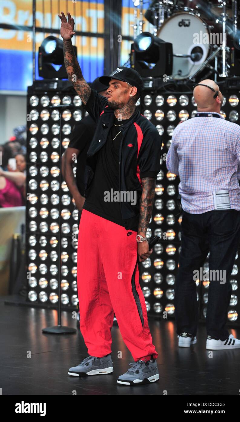 New York, NY. 30th Aug, 2013. Chris Brown on stage for NBC Today Show ...