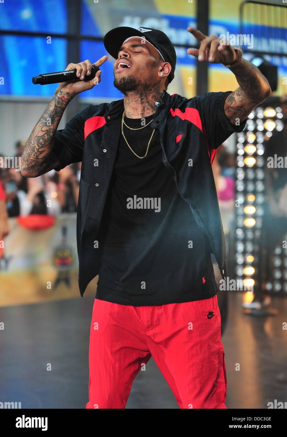 New York, NY. 30th Aug, 2013. Chris Brown on stage for NBC Today Show ...
