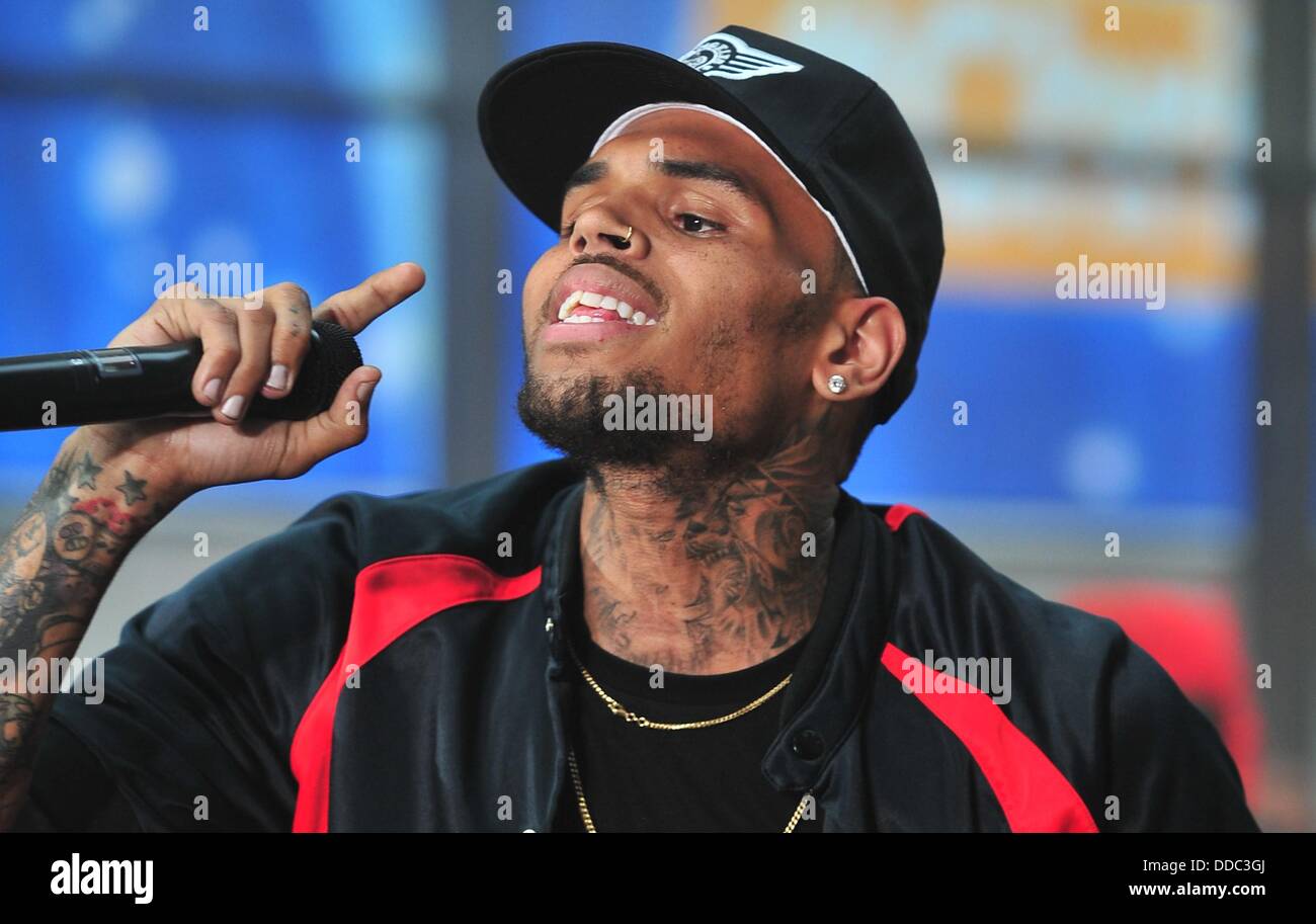 New York, NY. 30th Aug, 2013. Chris Brown on stage for NBC Today Show ...