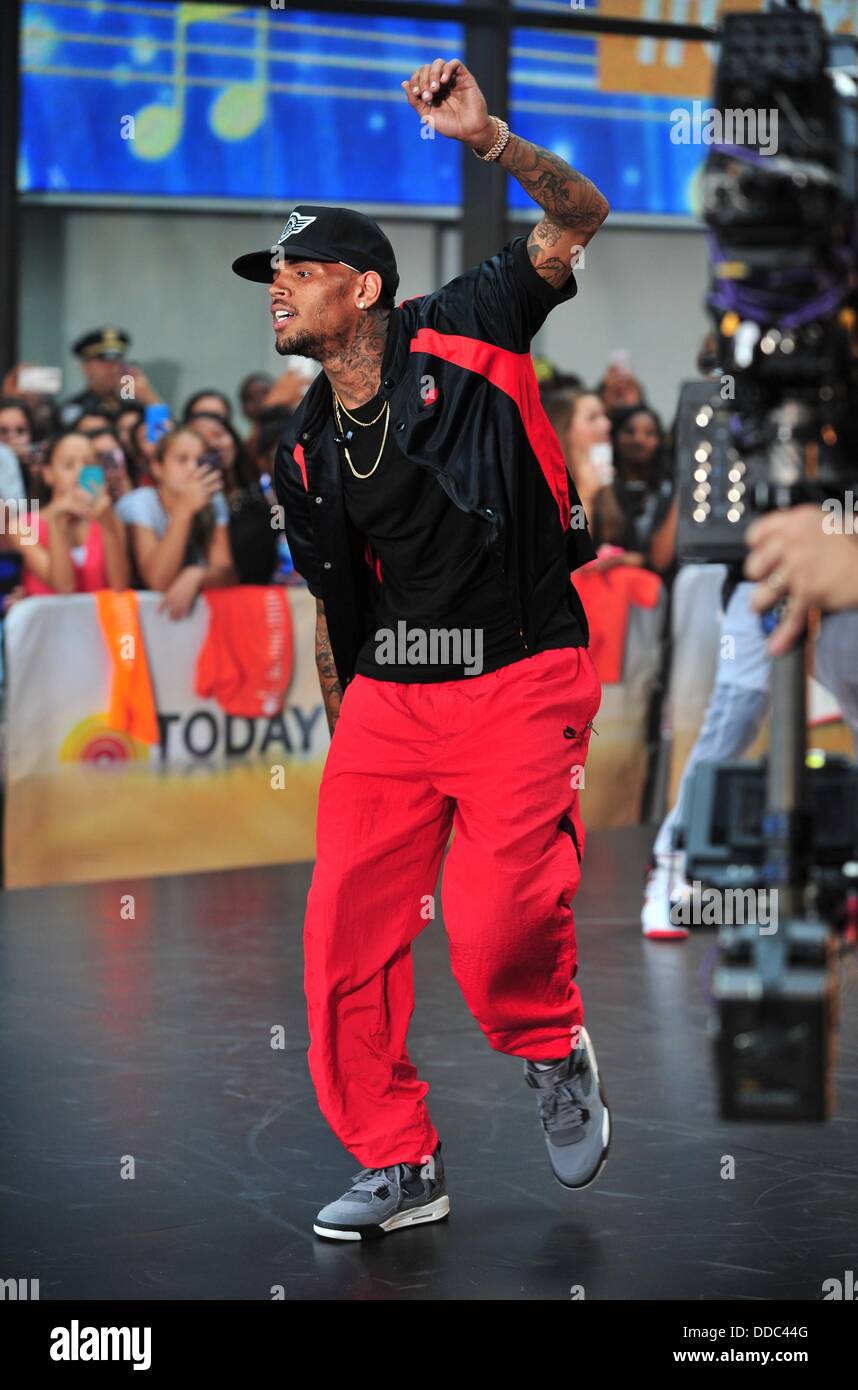 New York, NY. 30th Aug, 2013. Chris Brown on stage for NBC Today Show ...
