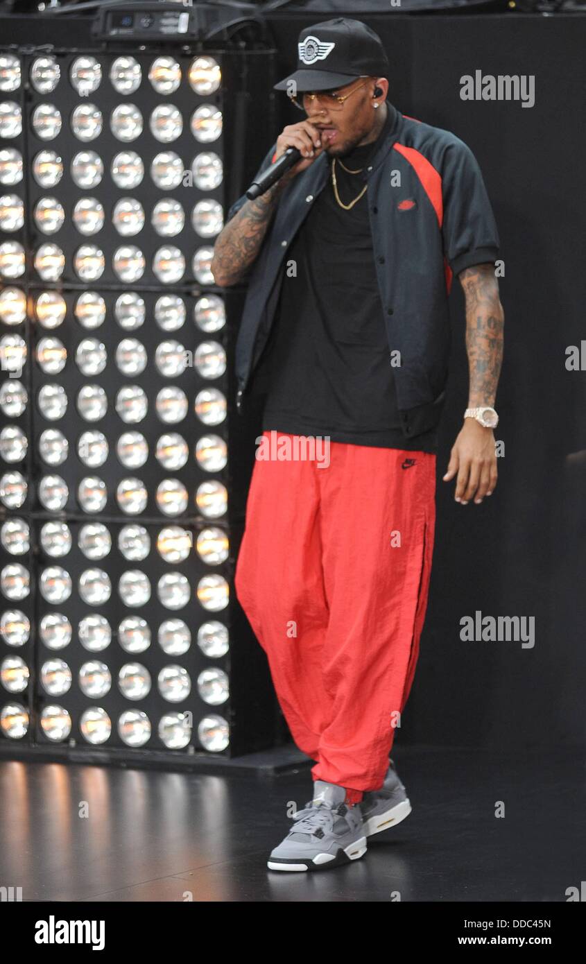 New York, NY. 30th Aug, 2013. Chris Brown on stage for NBC Today Show ...