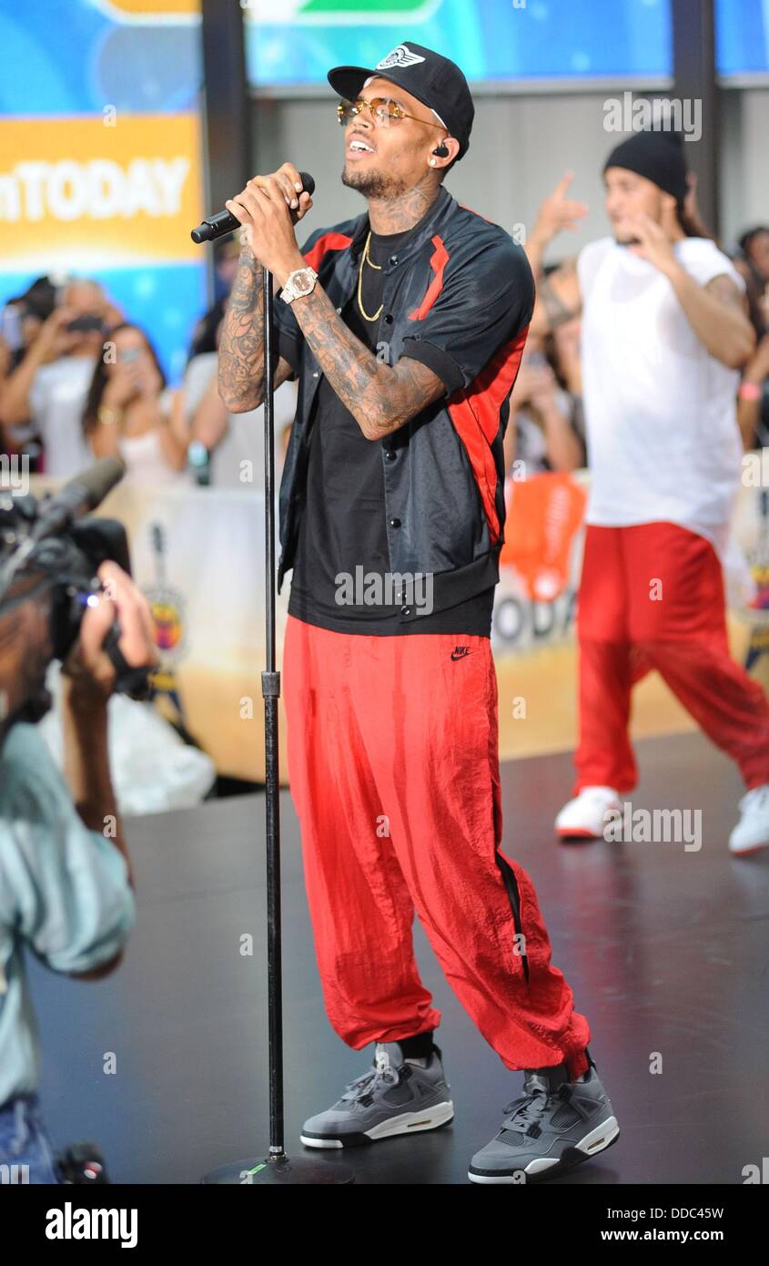 New York, NY. 30th Aug, 2013. Chris Brown on stage for NBC Today Show ...