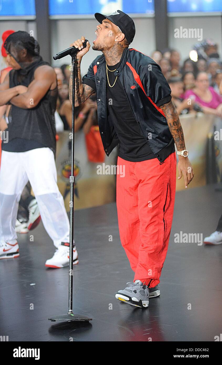 New York, NY. 30th Aug, 2013. Chris Brown on stage for NBC Today Show ...