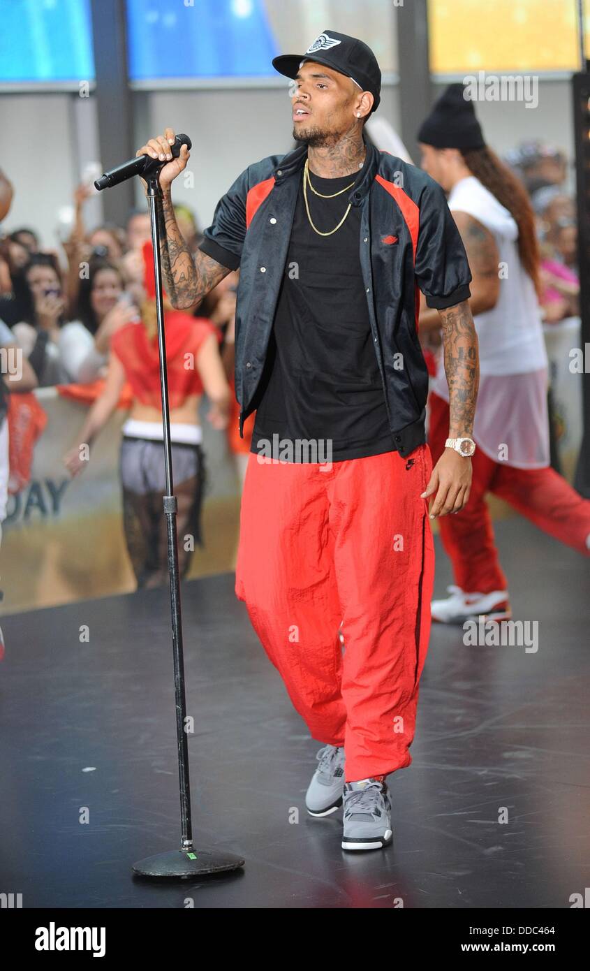 New York, NY. 30th Aug, 2013. Chris Brown on stage for NBC Today Show ...