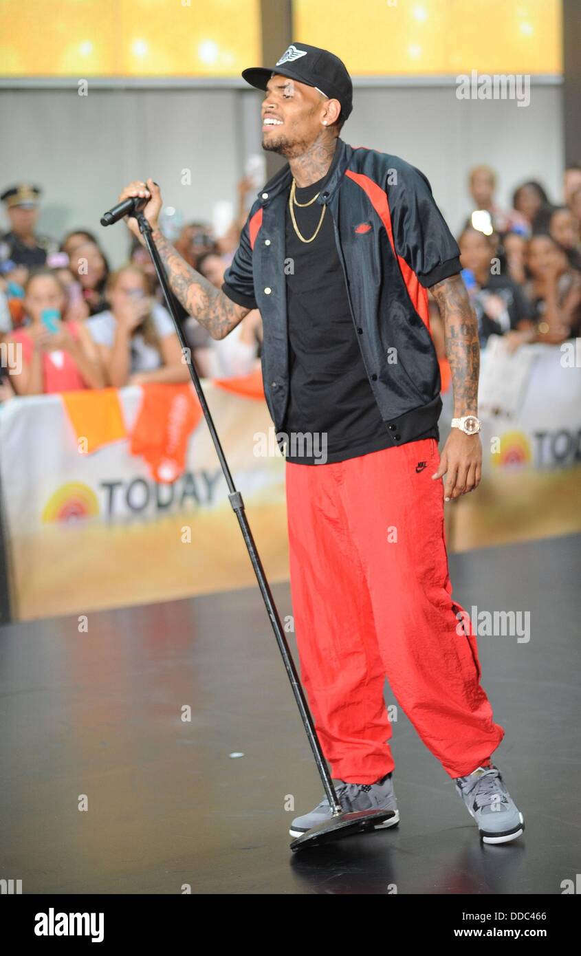 New York, NY. 30th Aug, 2013. Chris Brown on stage for NBC Today Show ...