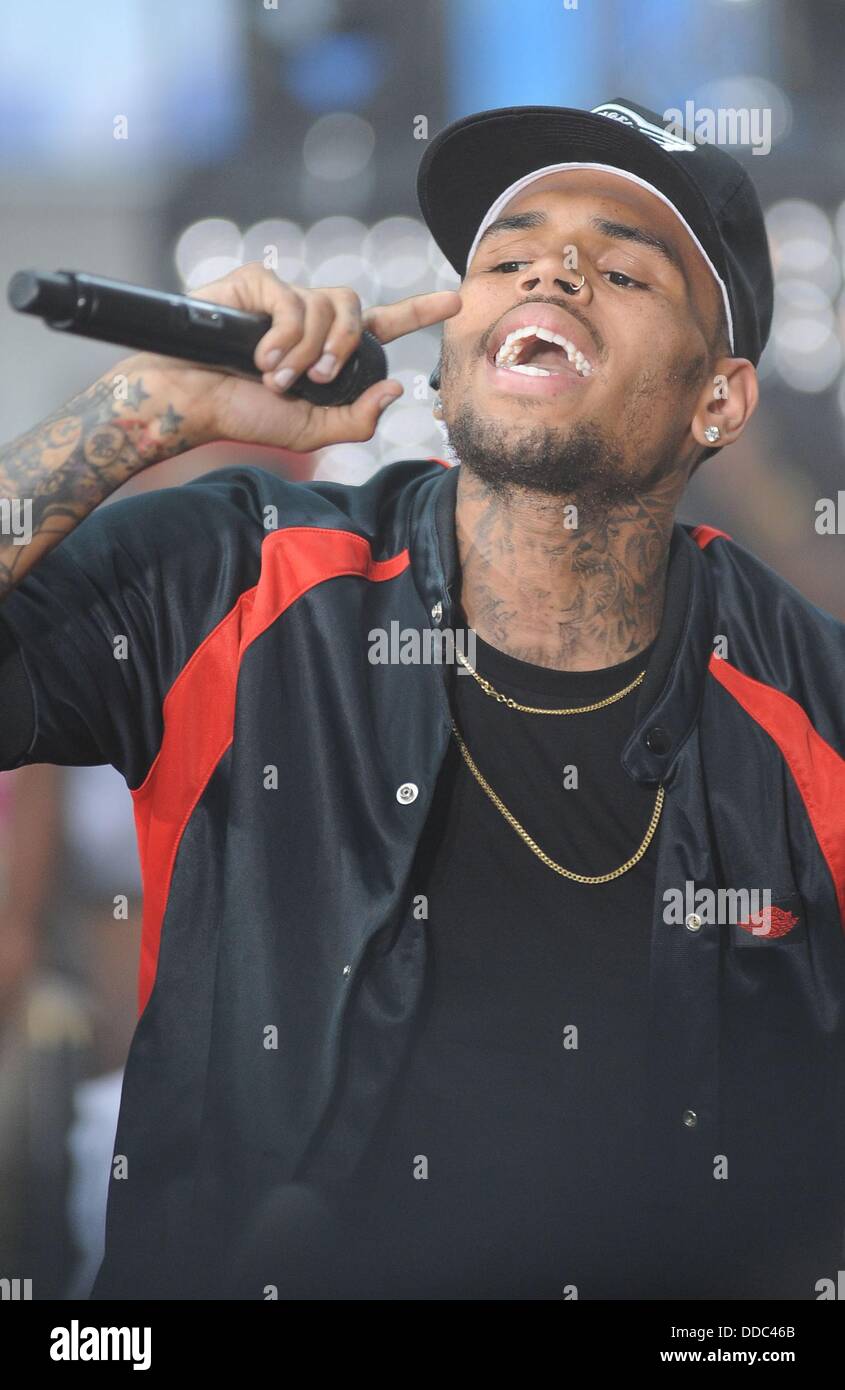 New York, NY. 30th Aug, 2013. Chris Brown on stage for NBC Today Show ...