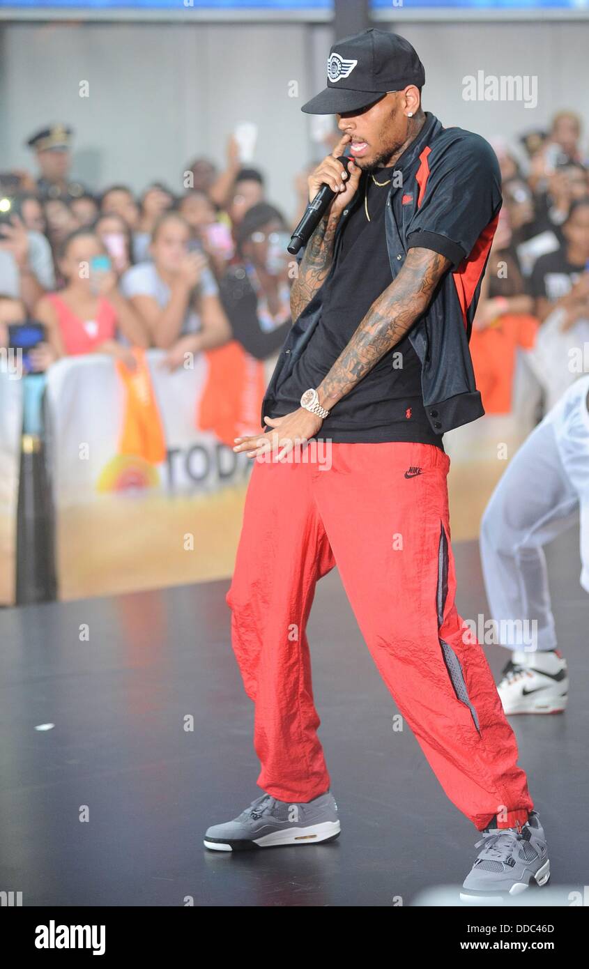 New York, NY. 30th Aug, 2013. Chris Brown on stage for NBC Today Show ...