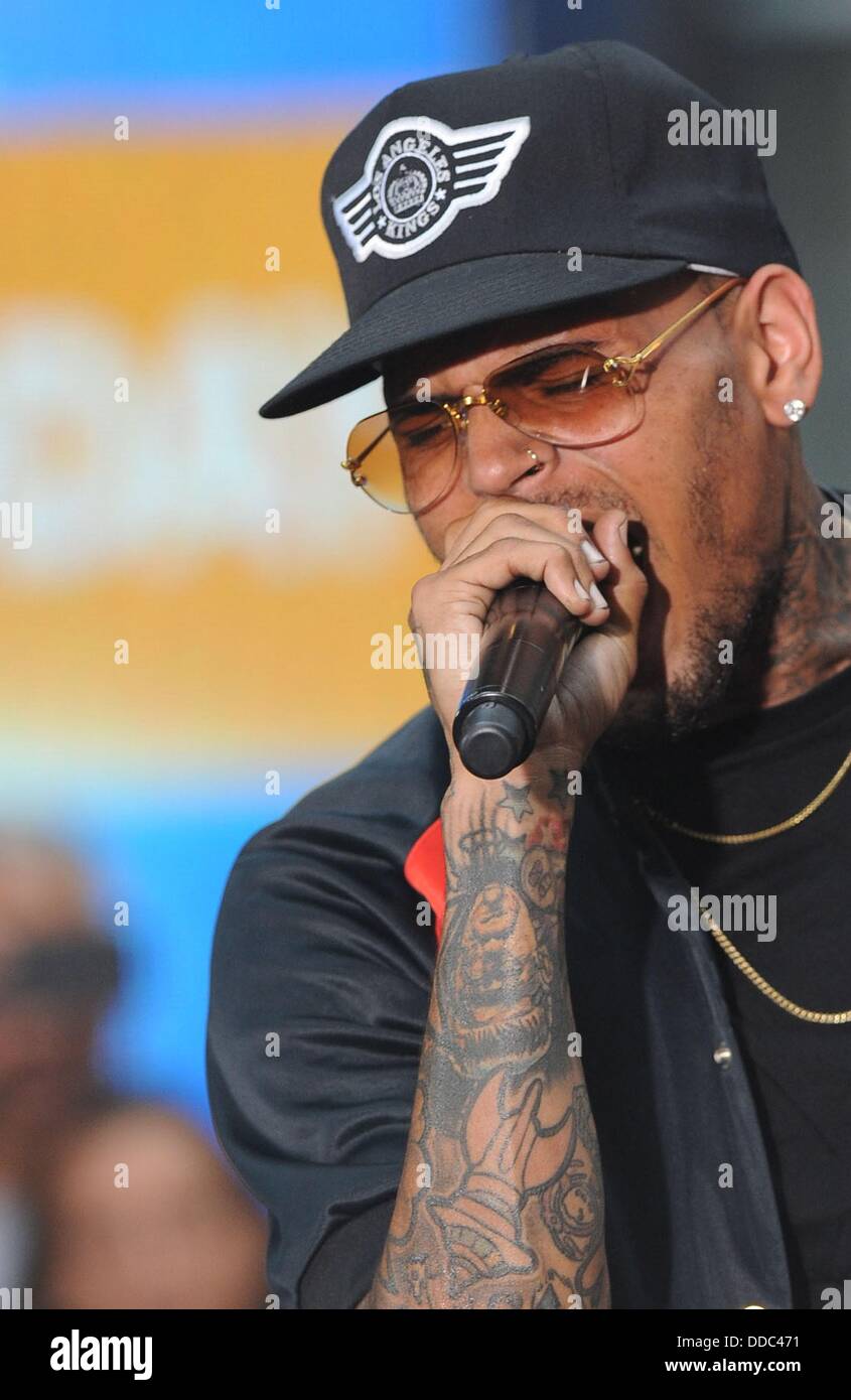 New York, NY. 30th Aug, 2013. Chris Brown on stage for NBC Today Show ...