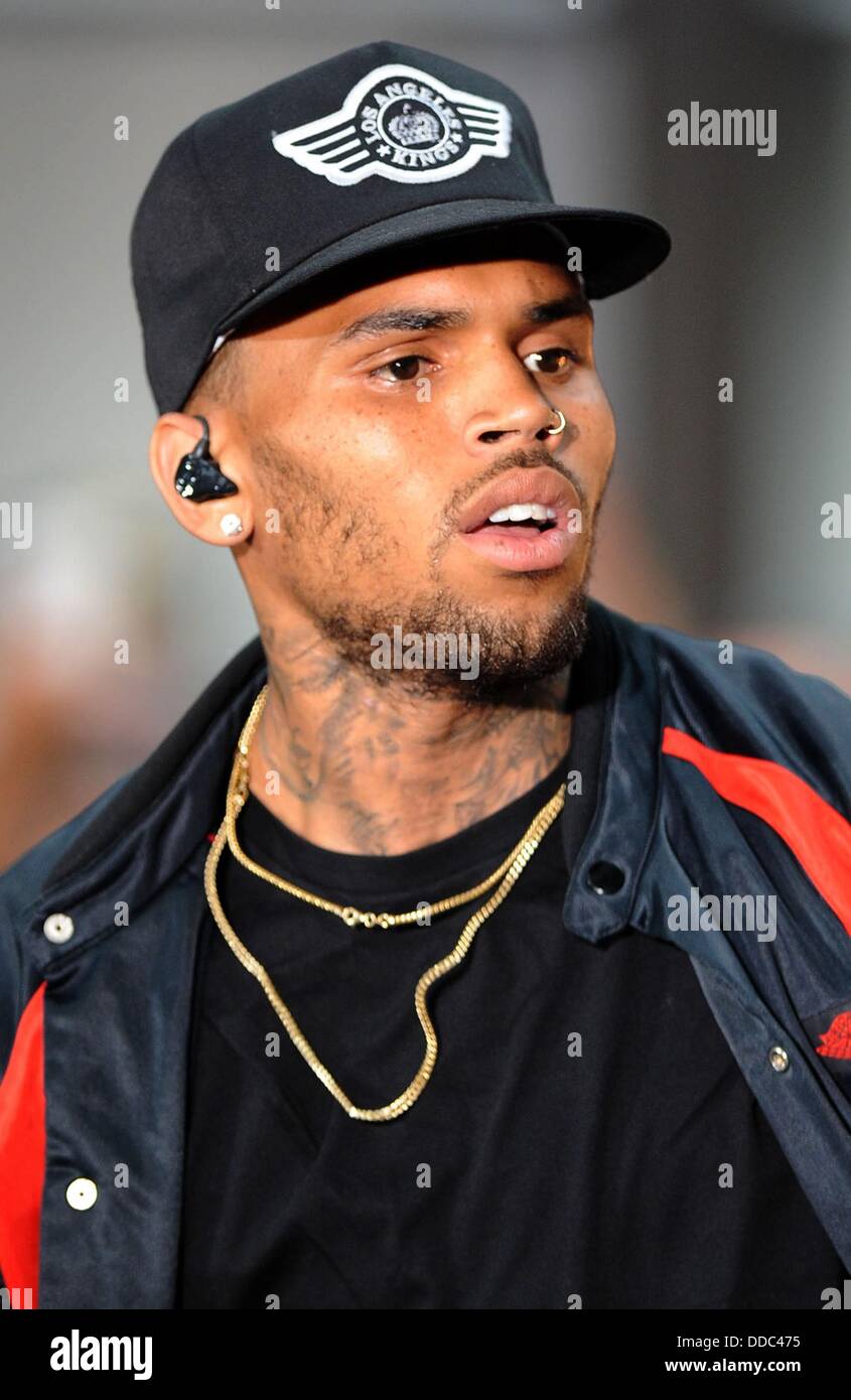 New York, NY. 30th Aug, 2013. Chris Brown on stage for NBC Today Show ...