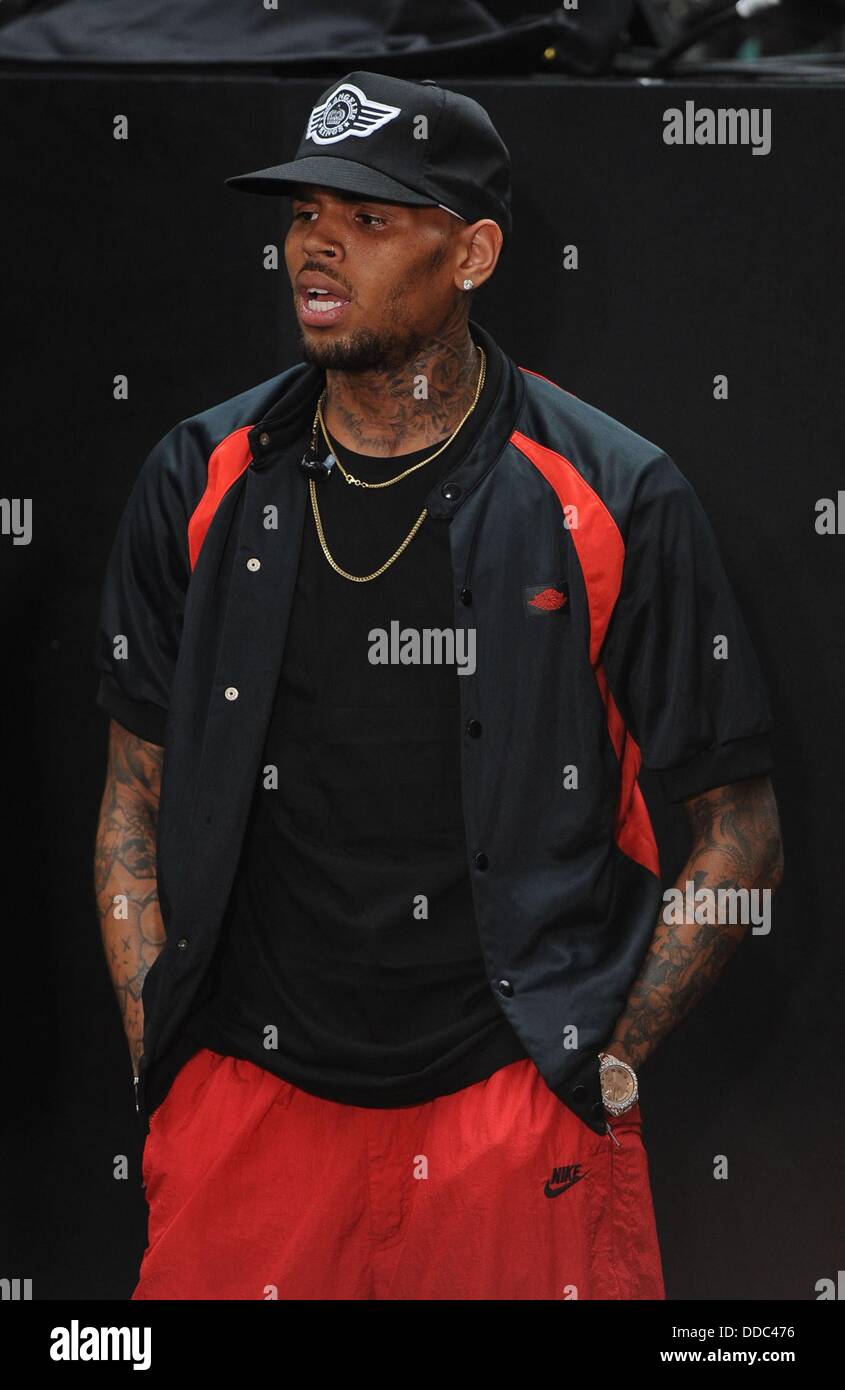New York, NY. 30th Aug, 2013. Chris Brown on stage for NBC Today Show ...