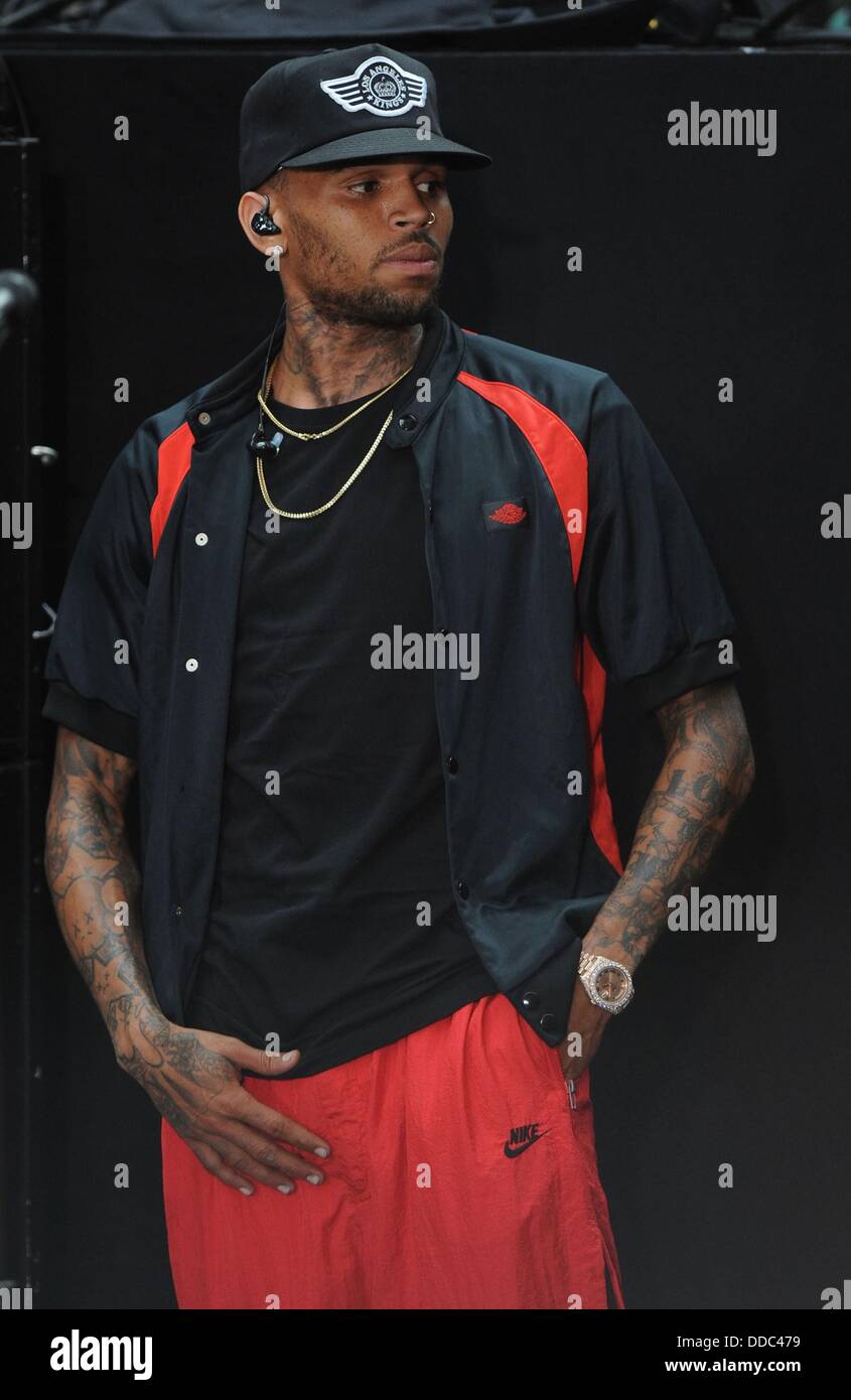 New York, NY. 30th Aug, 2013. Chris Brown on stage for NBC Today Show ...