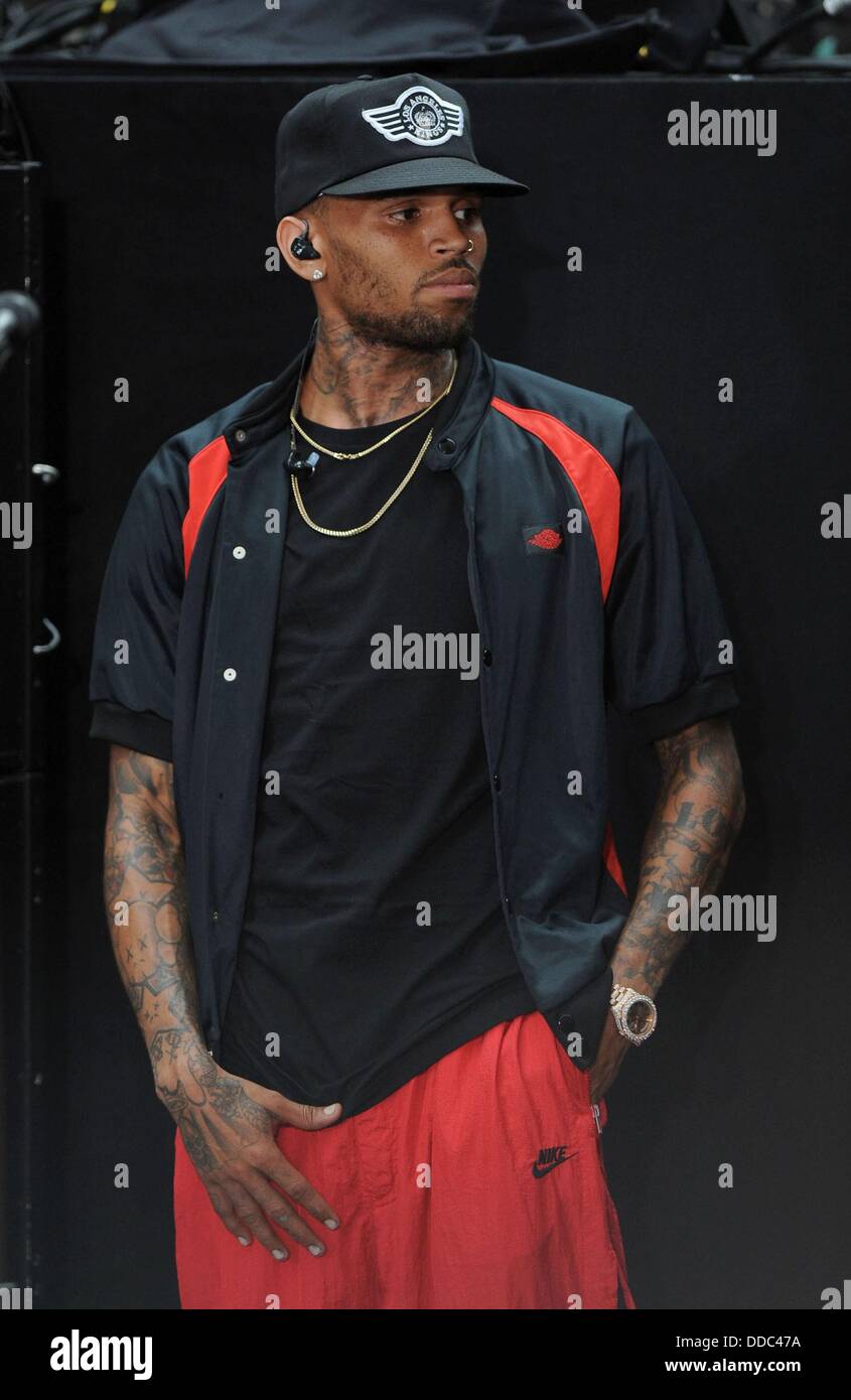 New York, NY. 30th Aug, 2013. Chris Brown on stage for NBC Today Show ...
