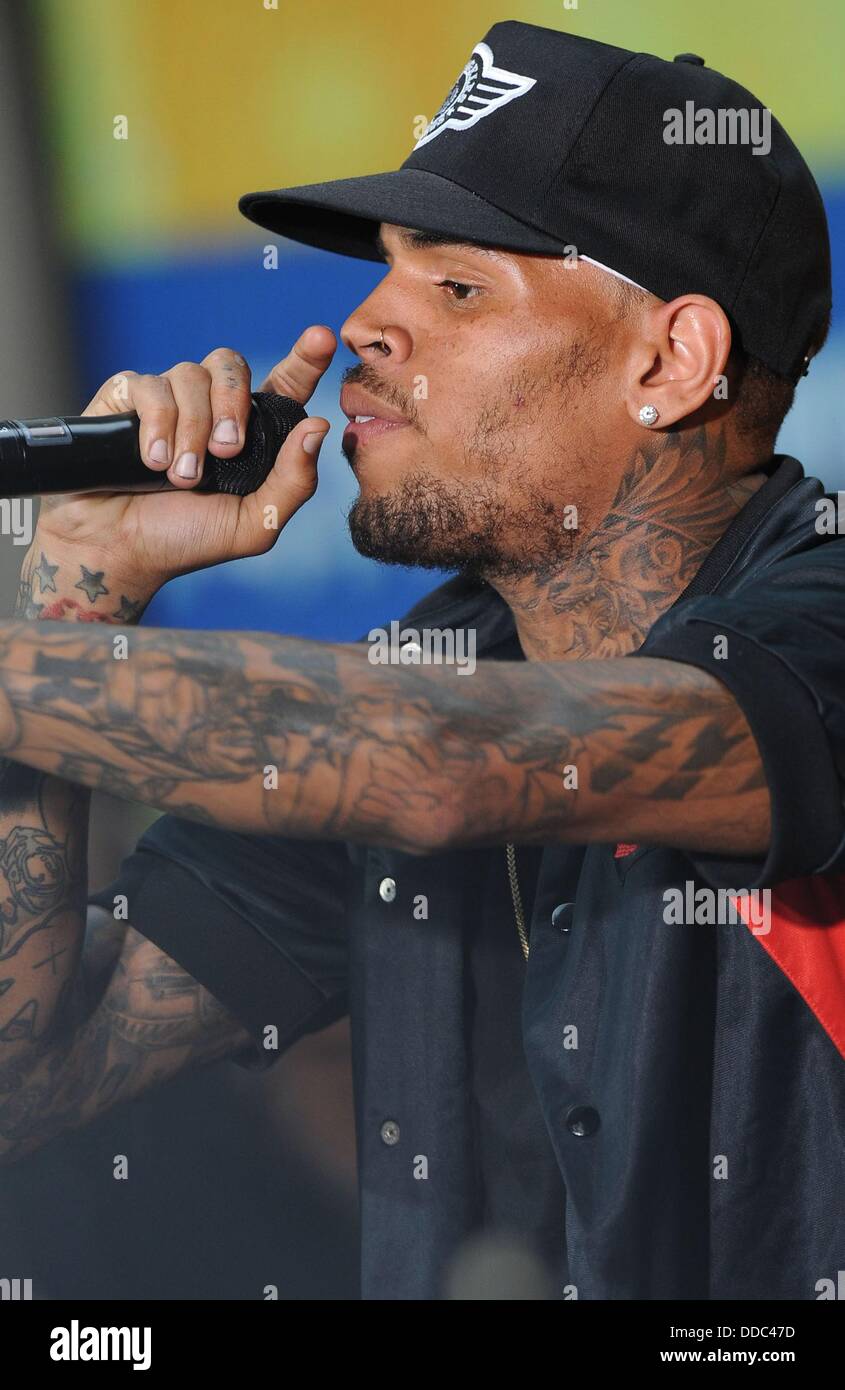New York, NY. 30th Aug, 2013. Chris Brown on stage for NBC Today Show ...