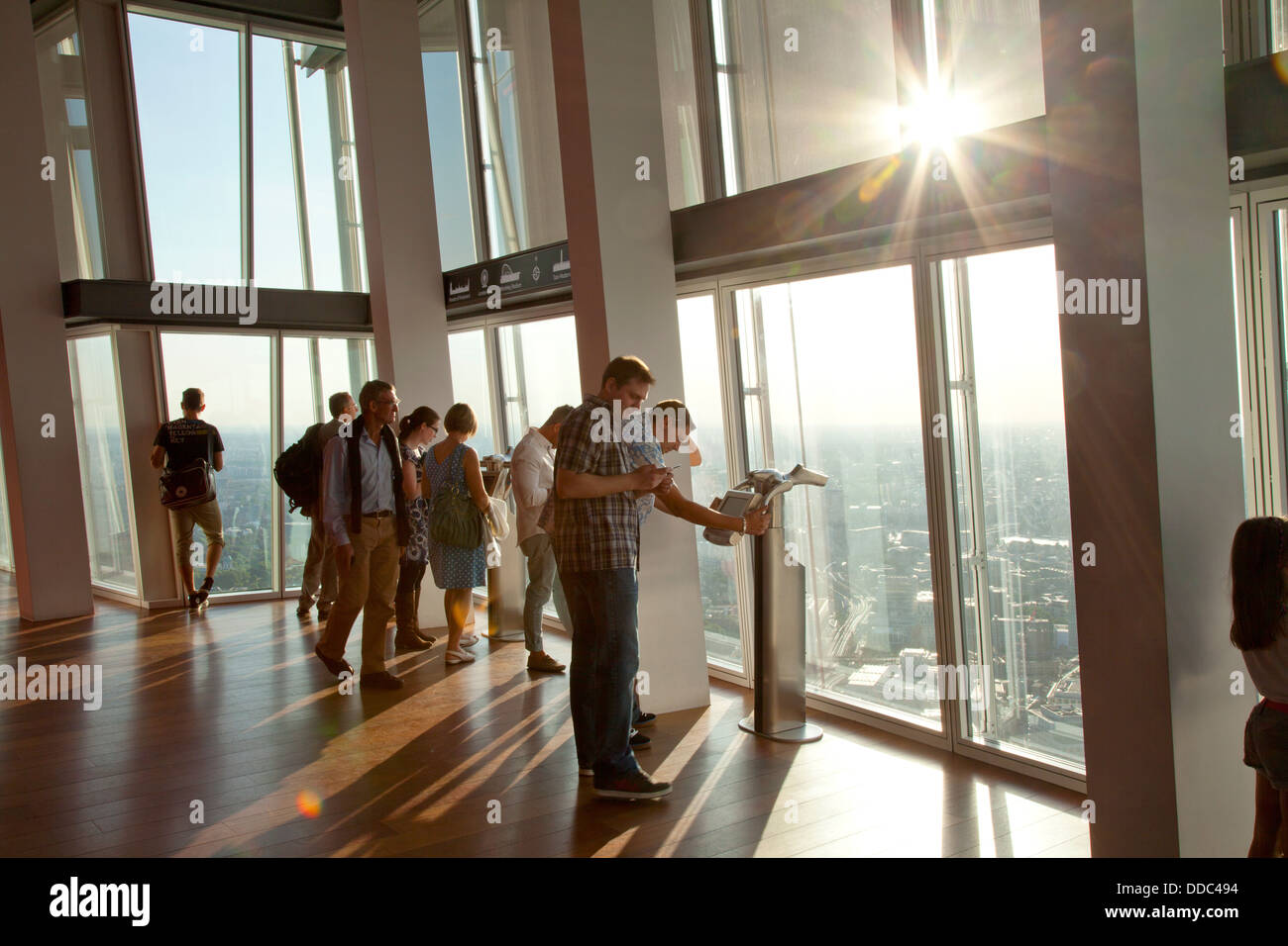 The Shard, London Bridge, viewing platform: The View, early evening ...