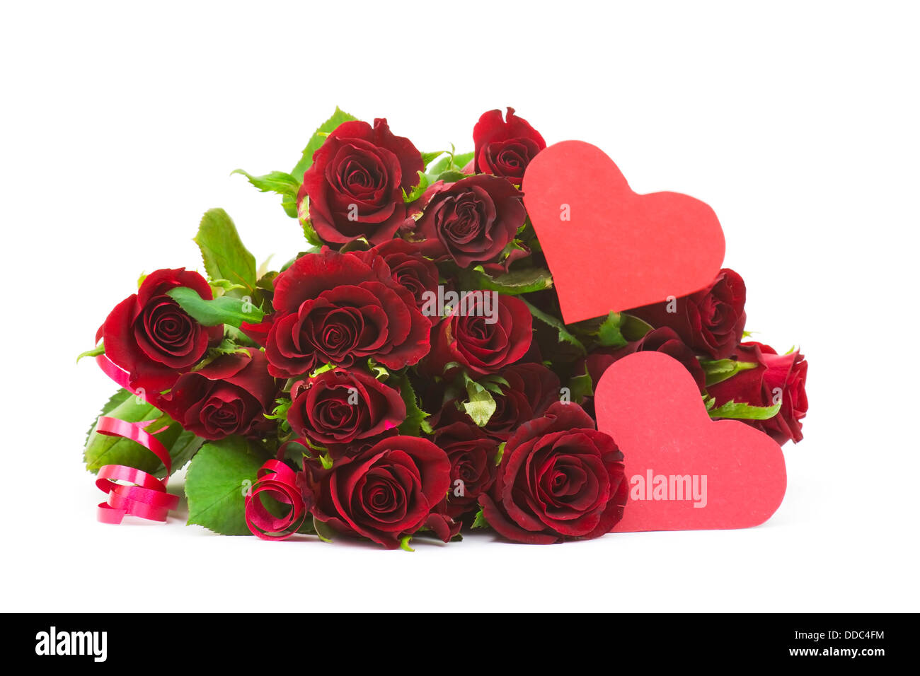 Heart ribbon roses gift Cut Out Stock Images & Pictures - Alamy
