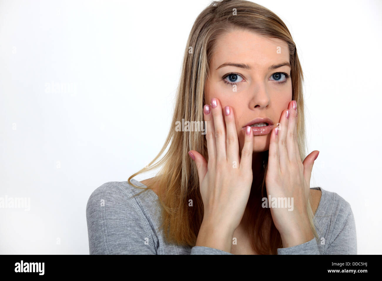 Shock horror surprise astonished woman hi-res stock photography and ...