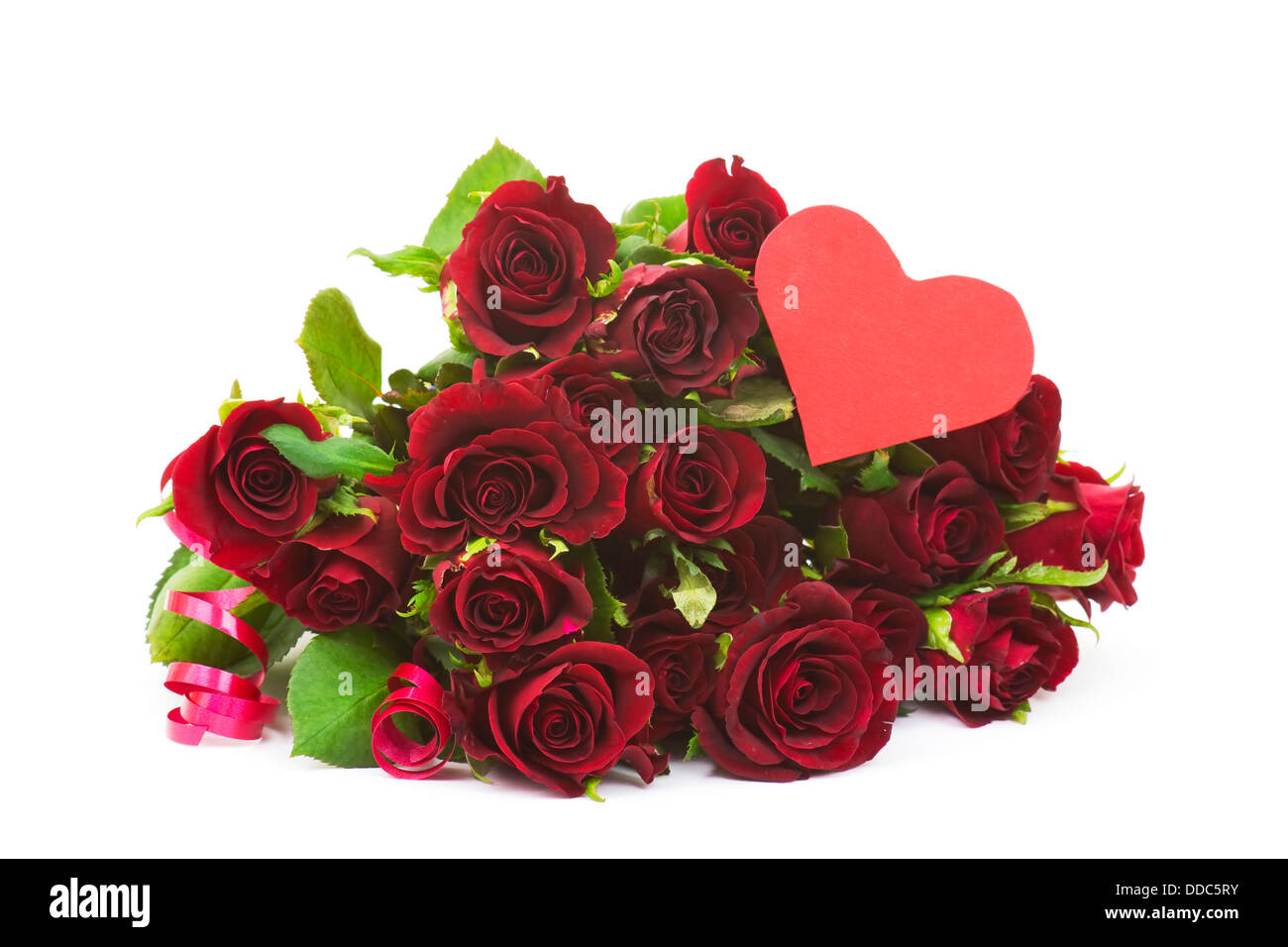 red roses and heart Stock Photo - Alamy