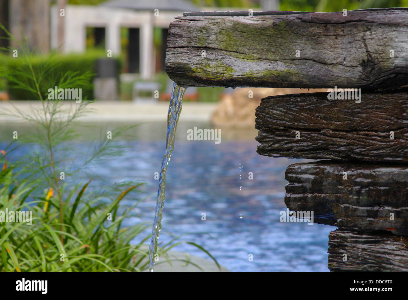 Water channeling into a swimming pool Stock Photo - Alamy