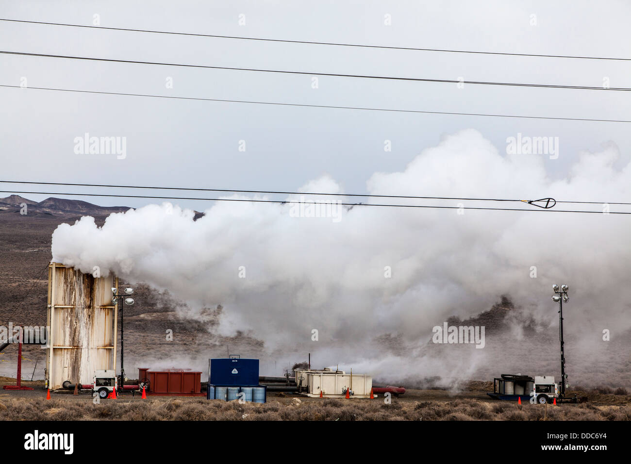 A geothermal well waiting to be capped at a drill site in Fernley ...