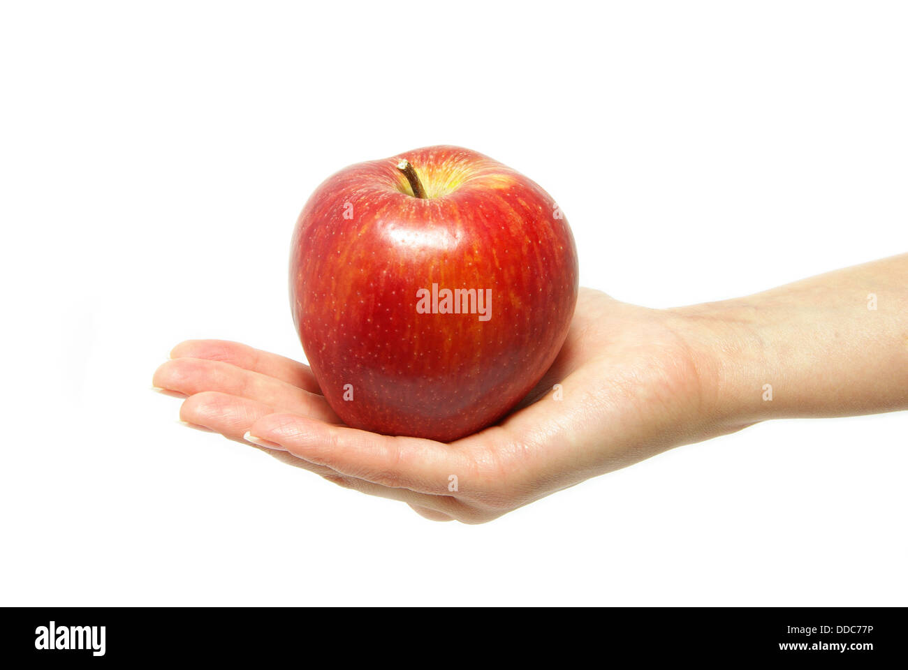 hand with apple Stock Photo - Alamy