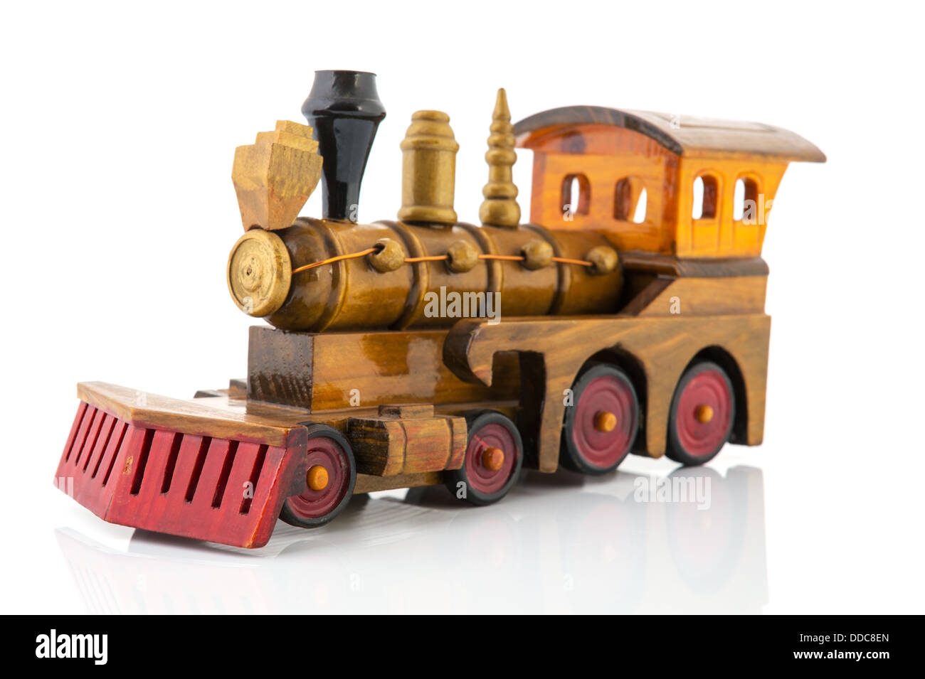 Wooden toy train Stock Photo - Alamy