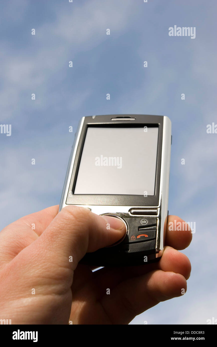 hands with communicator Stock Photo - Alamy