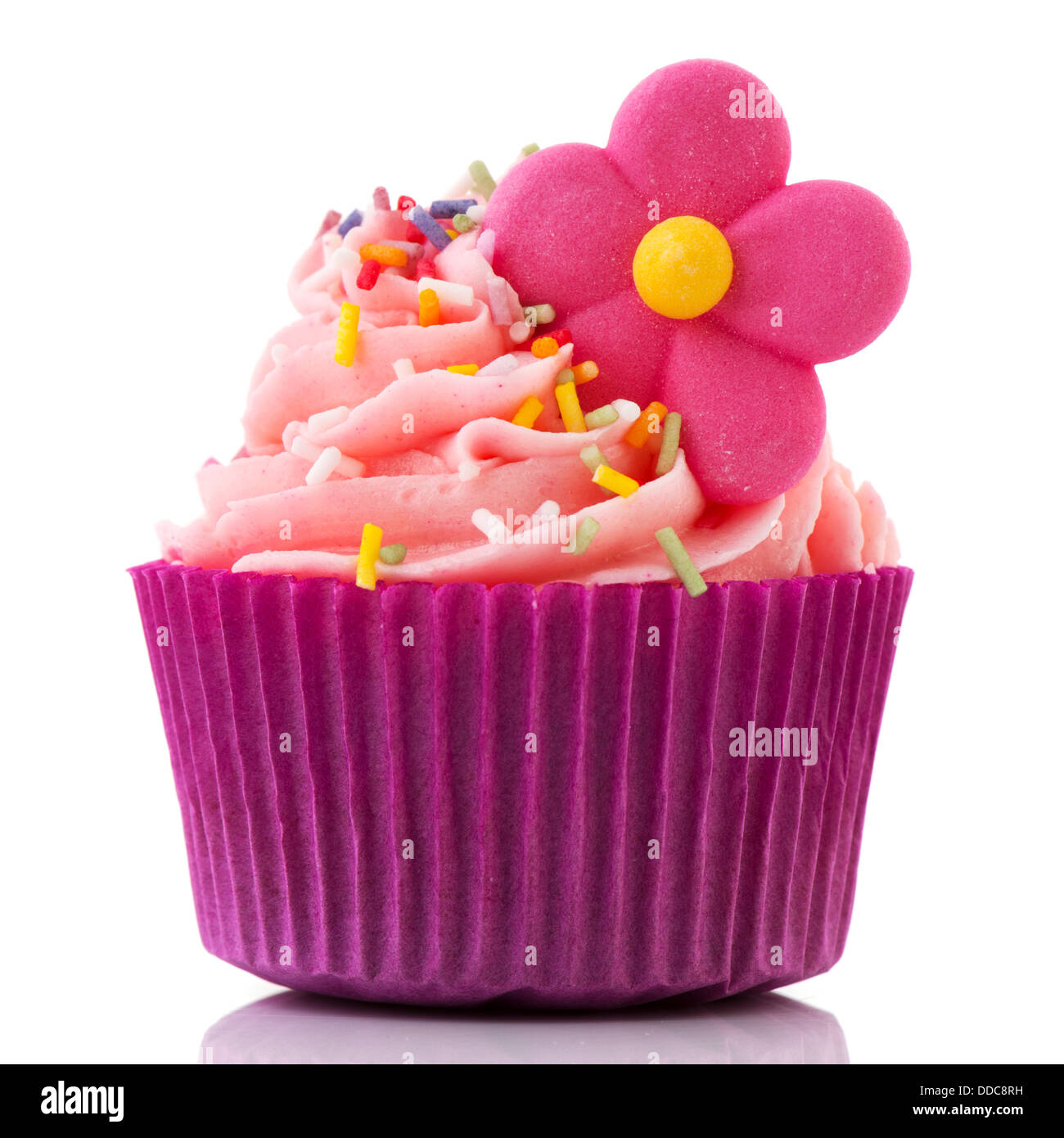 Colorful single cupcake in purple Stock Photo - Alamy