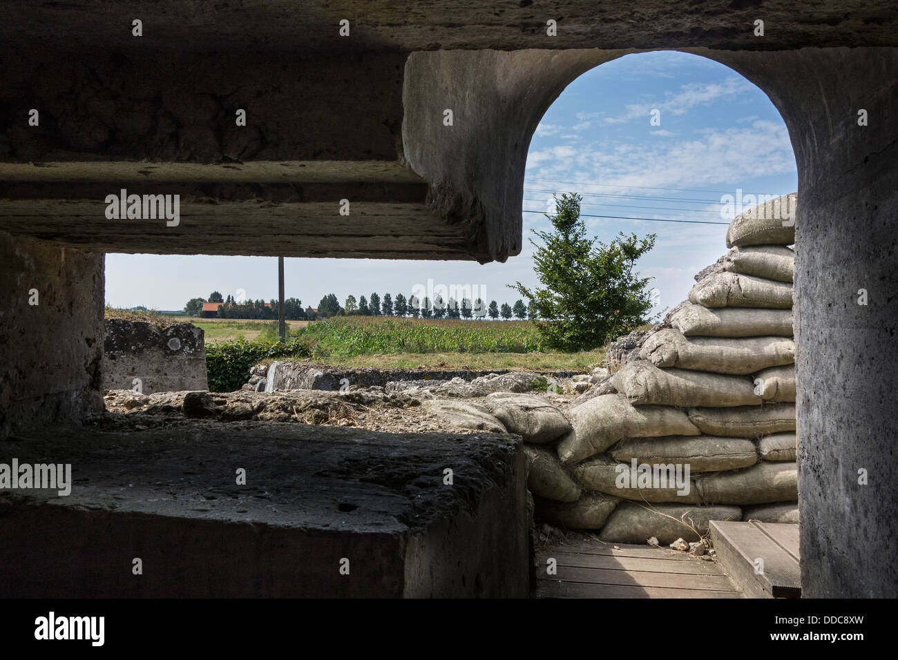 View from First World War One bunker at the Dodengang / Boyau de la ...