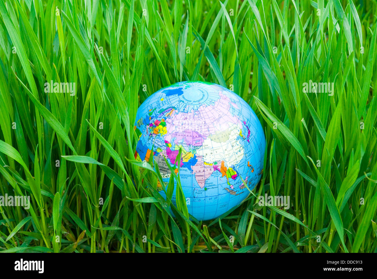 globe in lawn Stock Photo - Alamy
