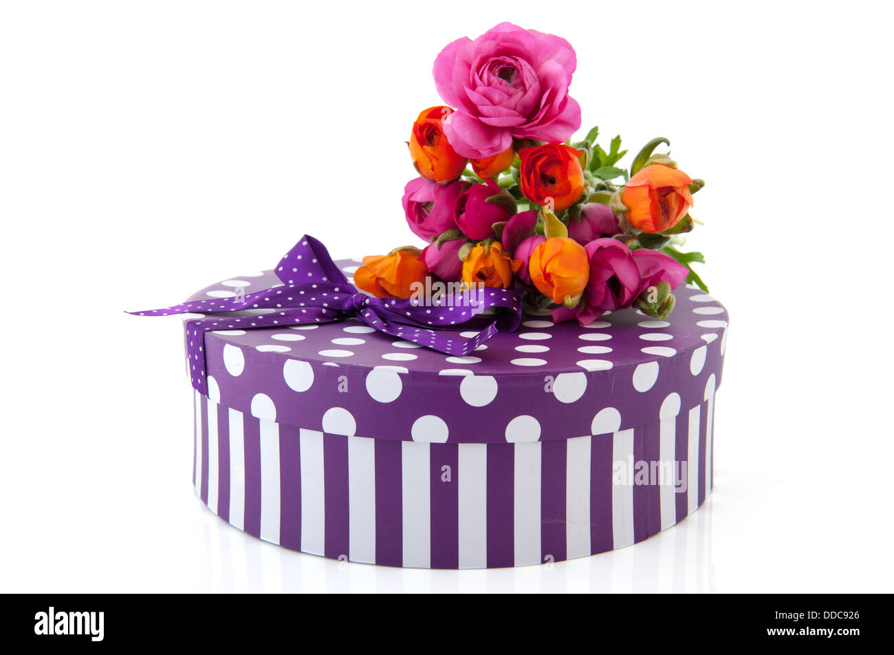 Colorful bouquet butter cups on present Stock Photo - Alamy