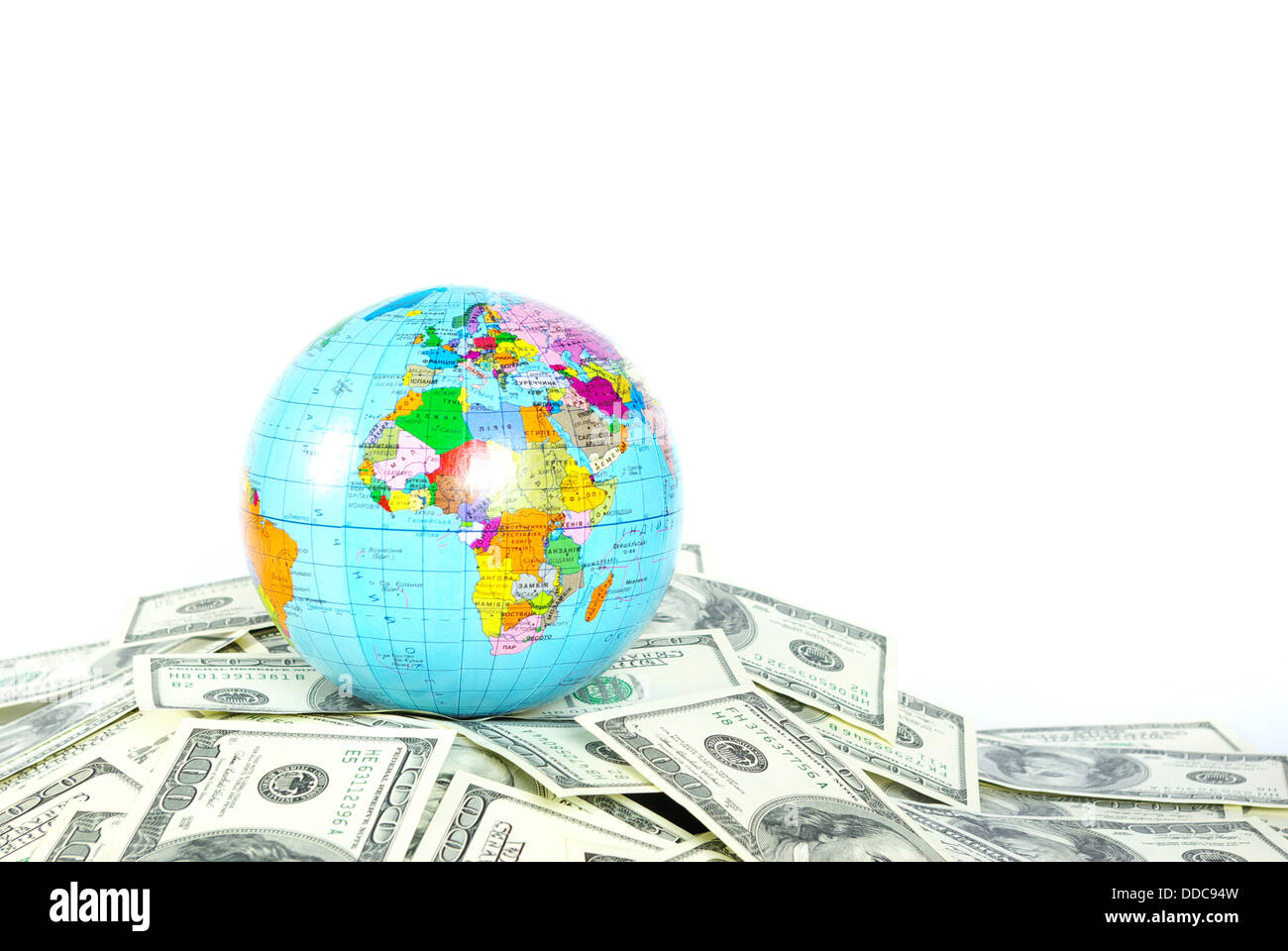 globe and dollars Stock Photo - Alamy