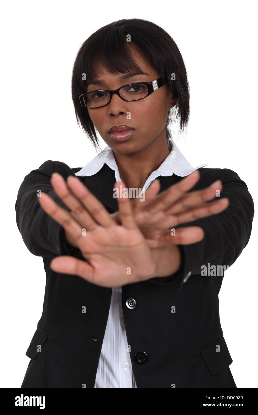 Woman saying no Stock Photo - Alamy